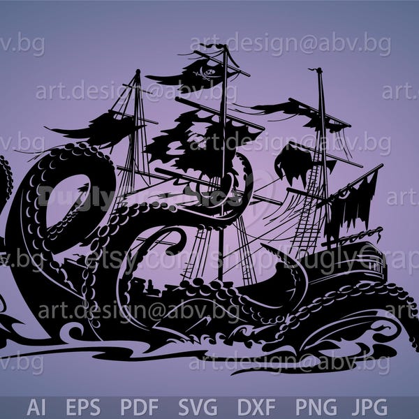 Pirate Ship Sketch Print - Etsy