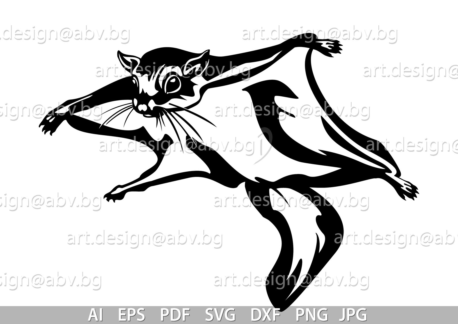 Vector FLYING SQUIRREL Stylized AI Png Eps Pdf Svg Dxf - Etsy