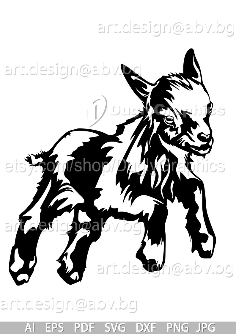 Vector PYGMY GOAT BABY Jump Ai Png Eps Pdf Svg Dxf Jpg Instant - Etsy