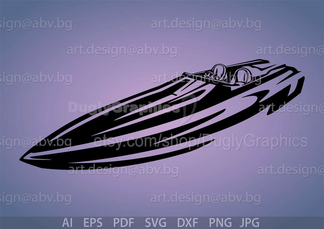 Vector BOAT, Speed Boat, Motorboat, Ai, Eps, Svg, Dxf, Pdf, Png, Jpg ...