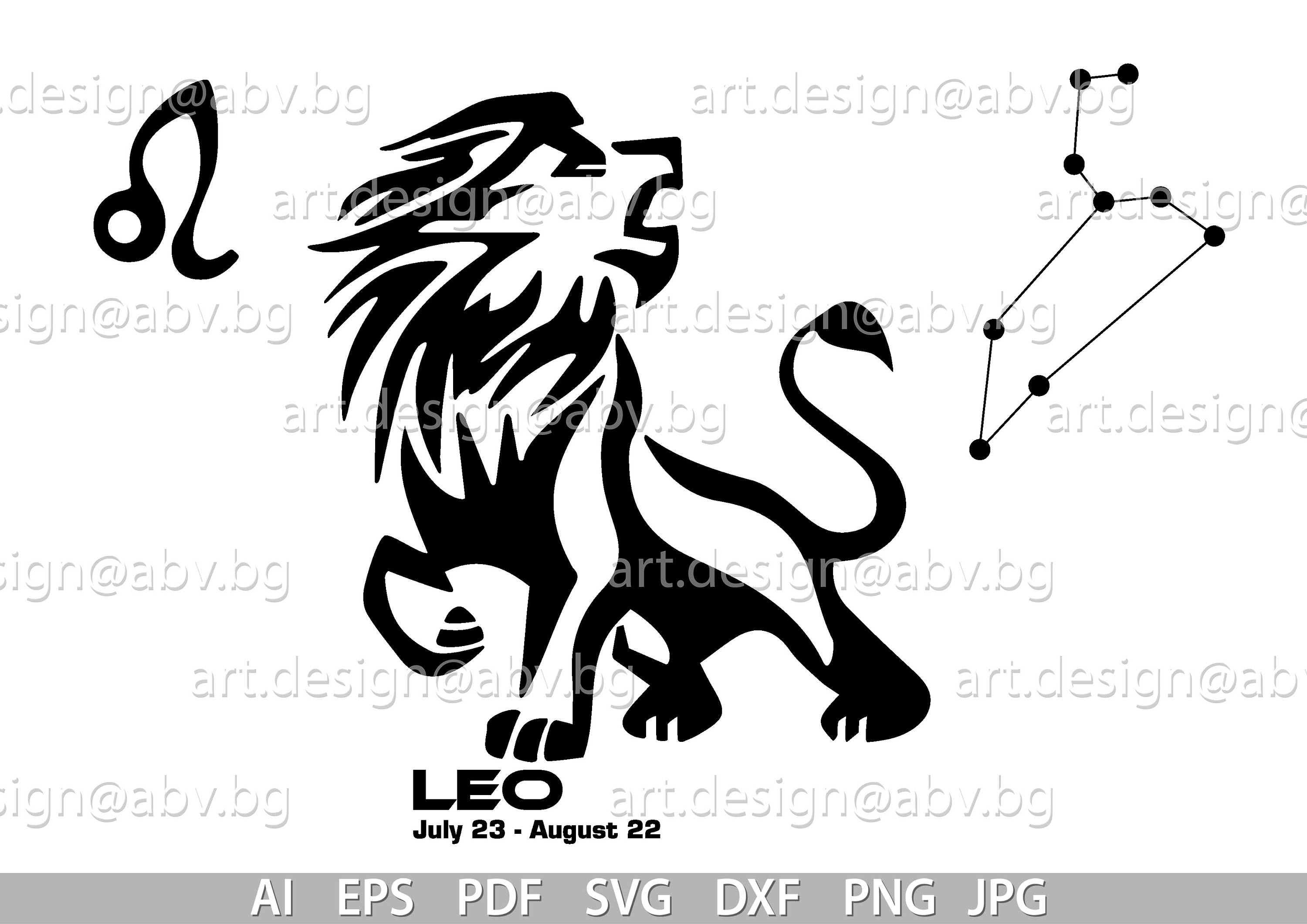 Vector ZODIAC-LEO AI eps pdf png svg dxf jpg Image | Etsy