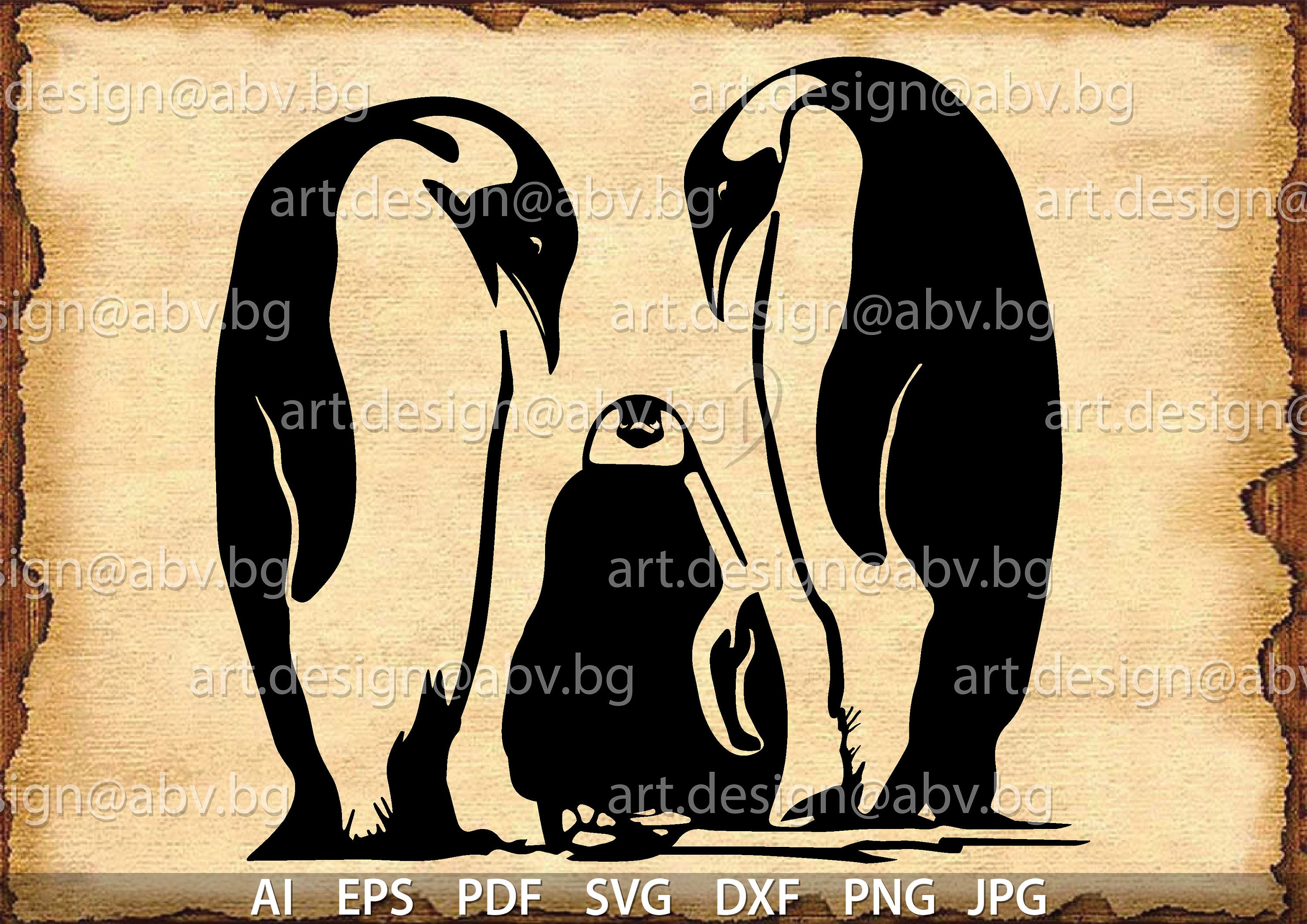 Vector PENGUINS, AI, Eps, Pdf, Svg, Dxf, Png, Jpg Download, Digital ...