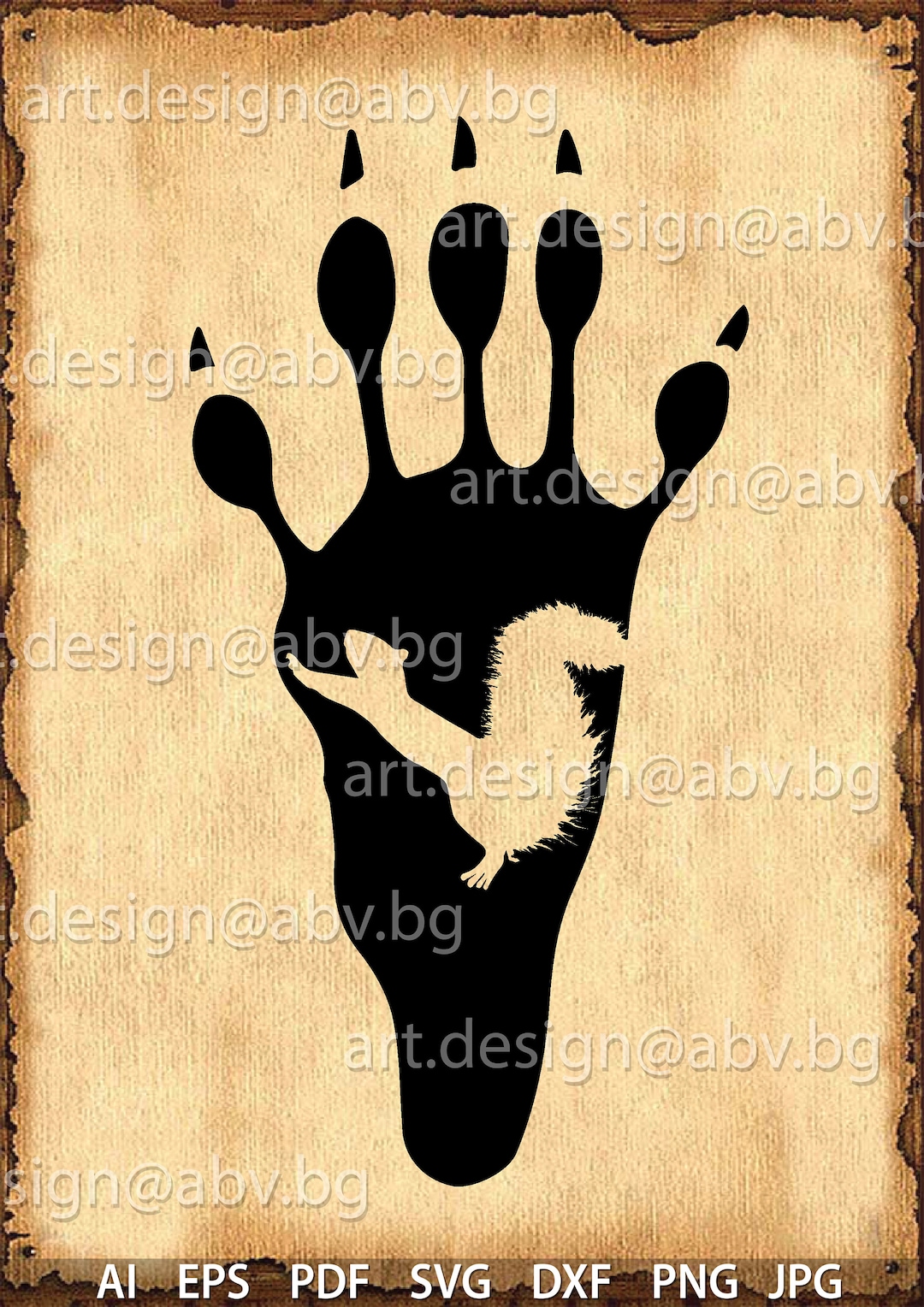 Squirrel Footprint Vector Graphic (digital Download) - Etsy