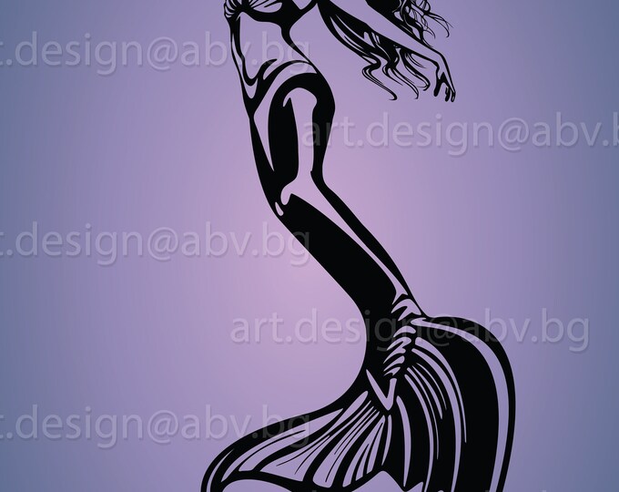 Vector MERMAID Nymph AI Eps Pdf Svg Dxf Png Jpg Image - Etsy
