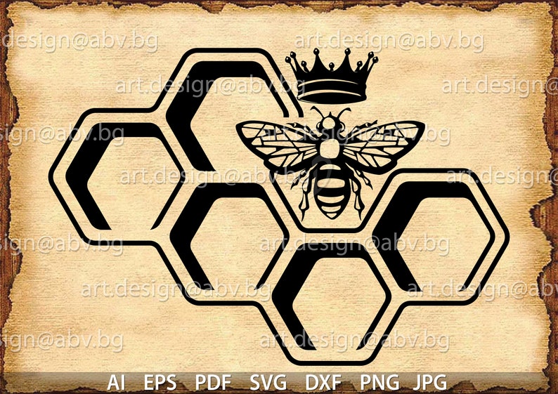 Vector BEE Beehive Queen Ai Eps Pdf SVG DXF Png Jpg - Etsy