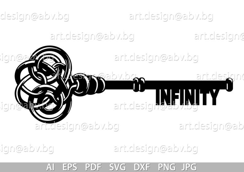 Vector KEY Infinity AI Eps Pdf Svg Dxf Png Jpg - Etsy
