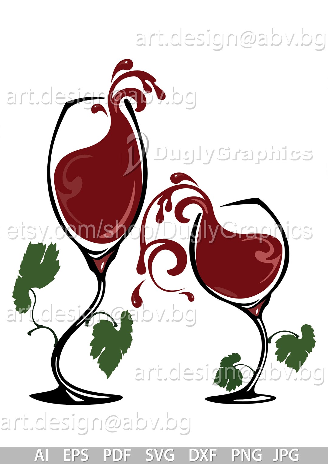 Wine Glass Vector Art: Dancing Wine Design (digital Download) - Etsy UK