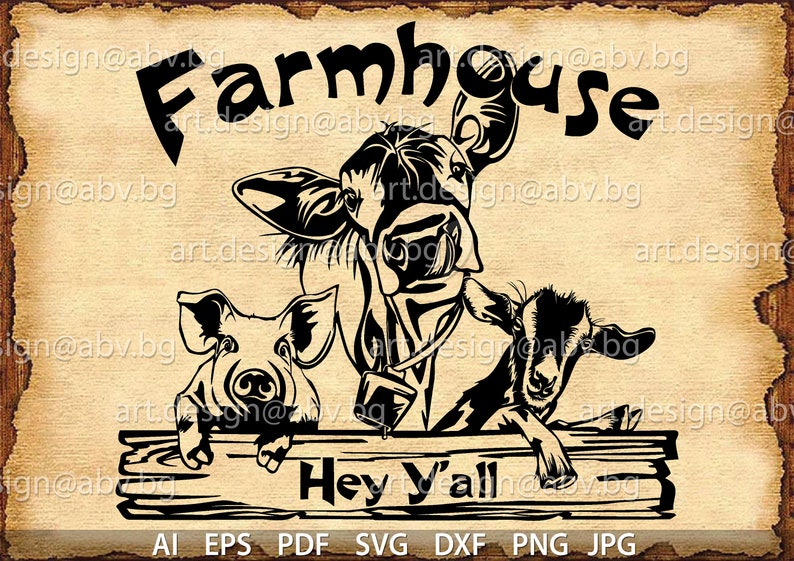 Vector FARMHOUSE Heyy'all Text Ai Eps Pdf Svg Dxf - Etsy