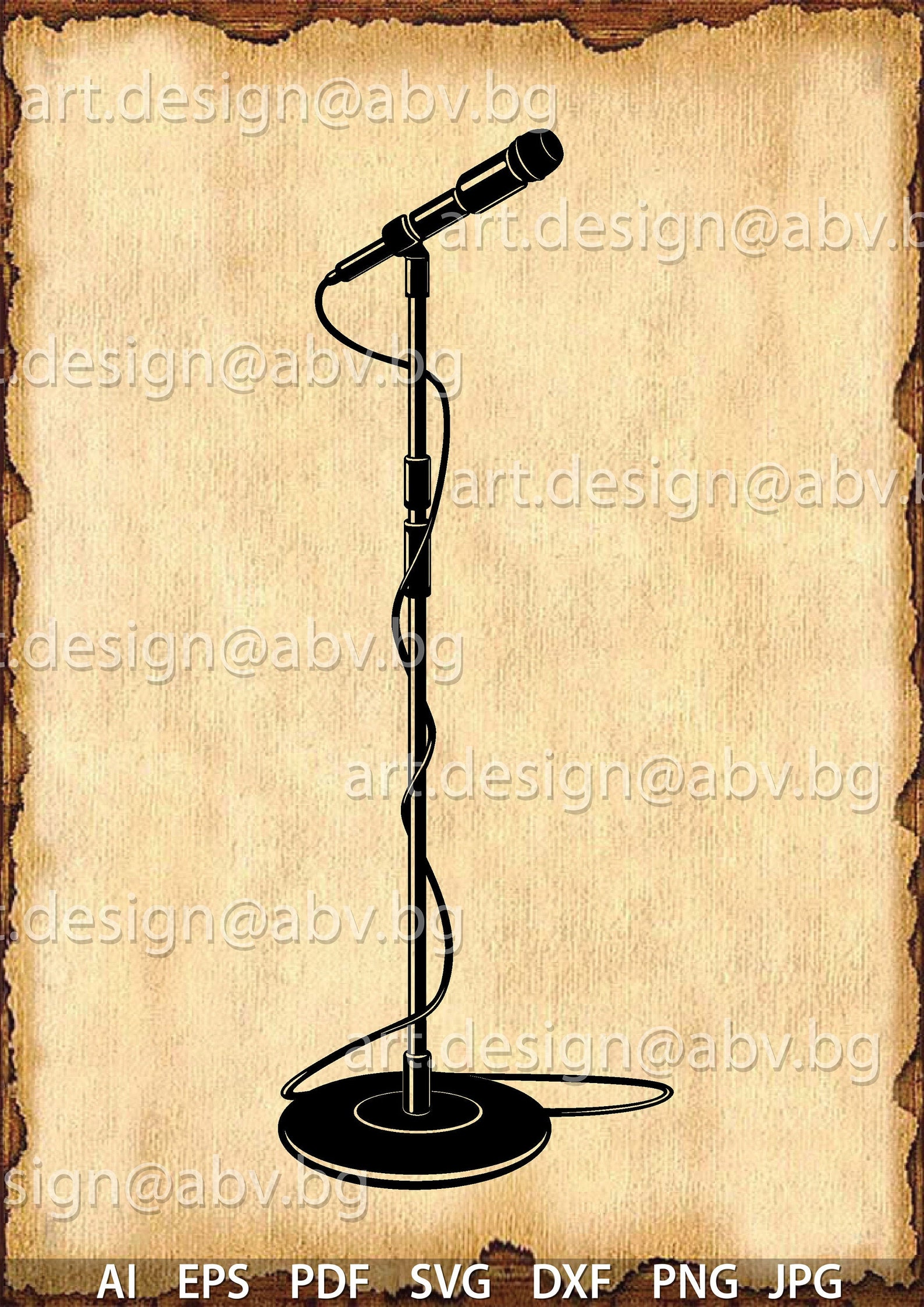 Vector MIC STAND Microphone AI Eps Pdf Png Svg Dxf Jpg | Etsy