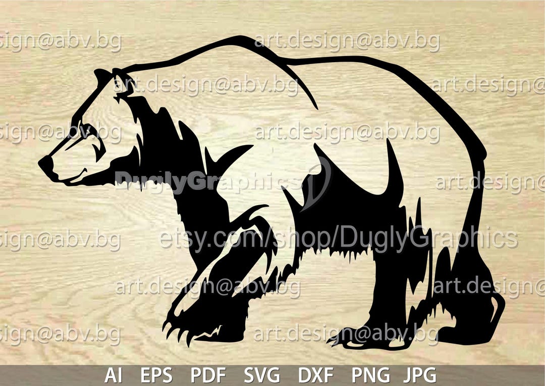 Bear Vector Graphic (ai, Eps, Svg, Png, Dxf, Pdf) (digital Download ...