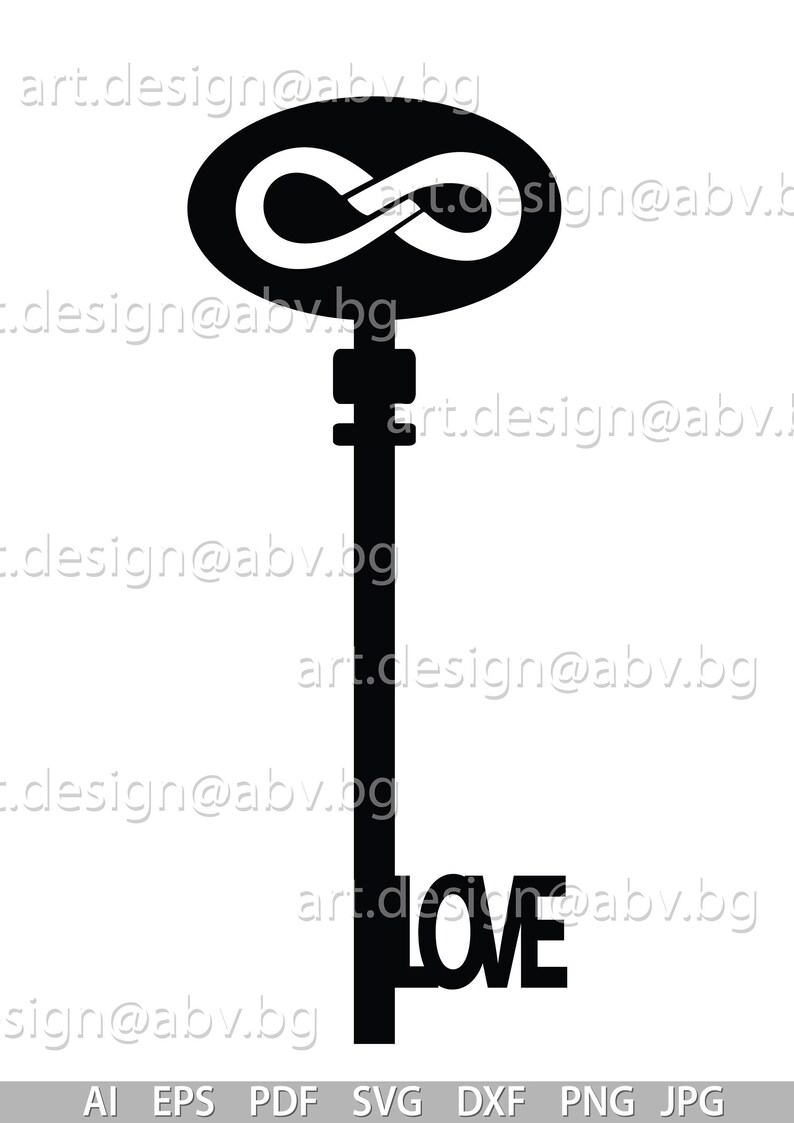 Vector KEY Love Infinity AI Eps Pdf Svg Dxf Png Jpg - Etsy