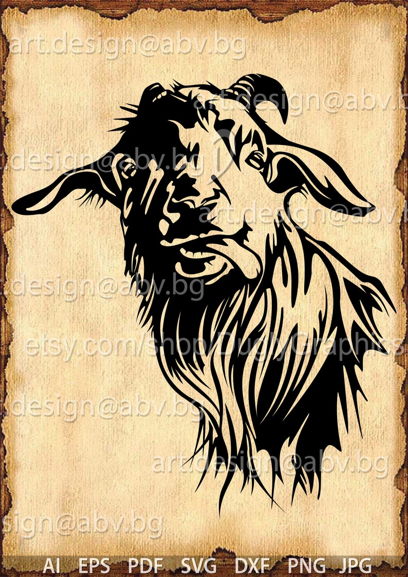 Vector GOAT Head AI PNG Eps Pdf Svg Dxf Jpg Instant - Etsy