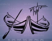 Vector FISHING BOATS Ai Eps Svg Dxf Pdf Png Jpg - Etsy
