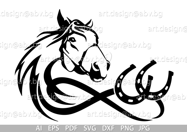 Vector HORSE Infinity AI Eps Pdf Svg Dxf PNG Jpg - Etsy