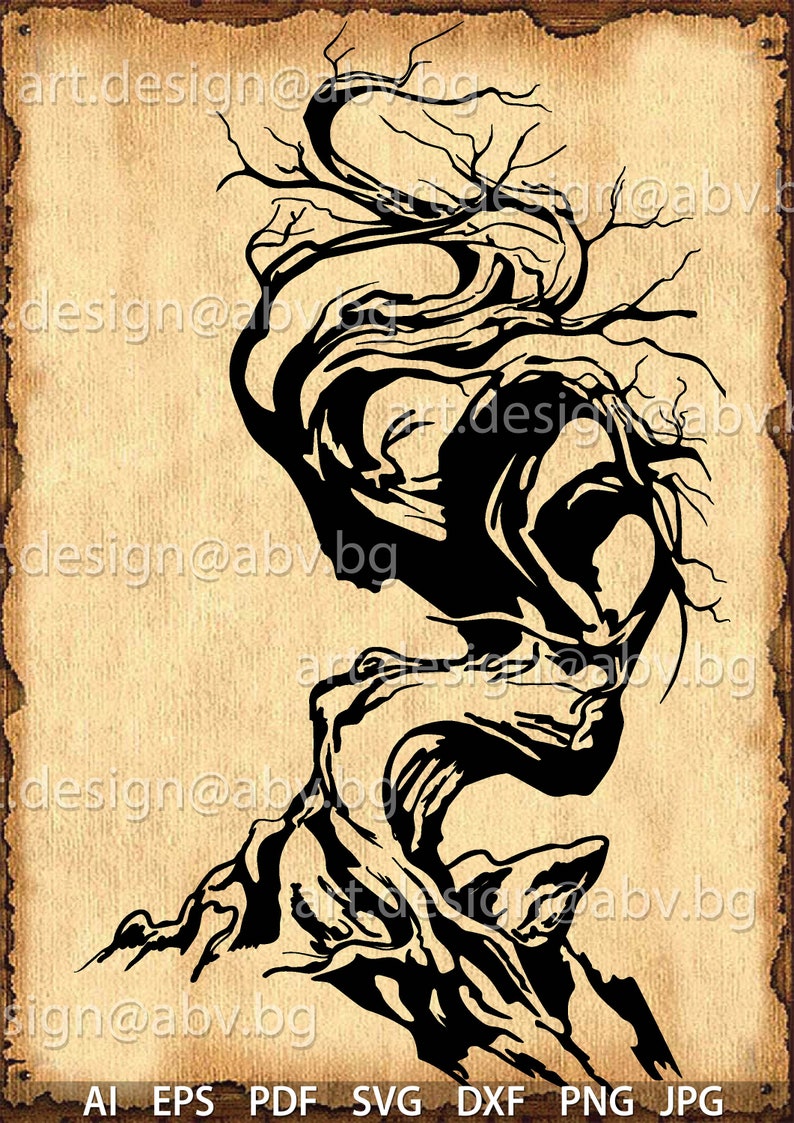 Vector DANCING TREE AI Eps Pdf Svg Dxf Png Jpg - Etsy