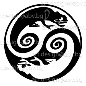 Vector YIN YANG, Lizard, AI, Eps, Pdf, Svg, Dxf, Png, Jpg Download ...