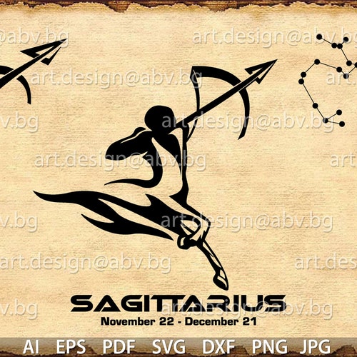 Vector ZODIAC SAGITTARIUS Sign AI Eps Pdf Png Svg Dxf - Etsy