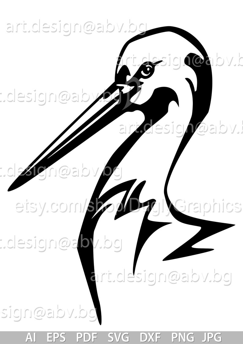 Vector STORK head SVG ai PNG eps pdf dxf jpg Download Digital | Etsy