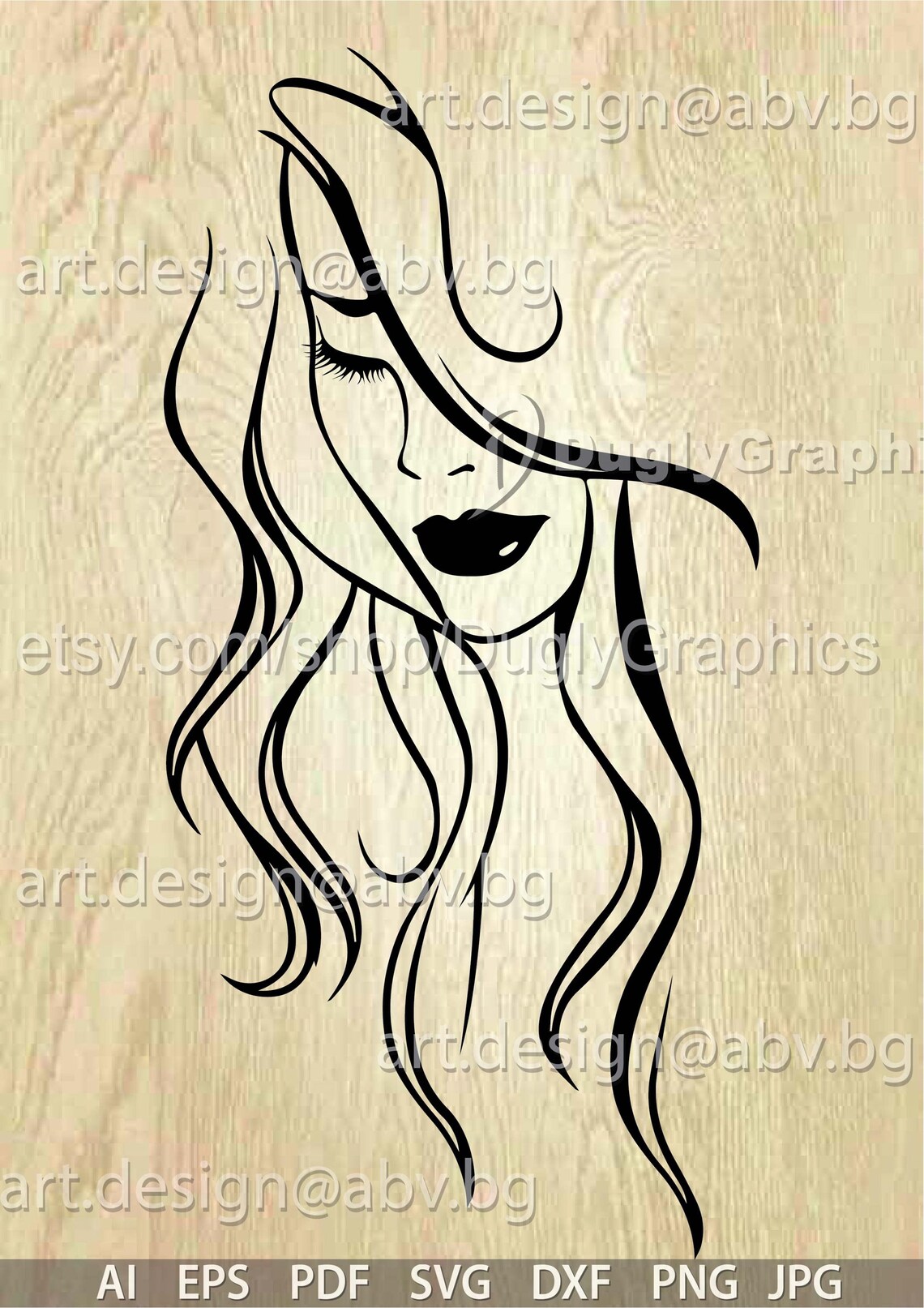 Woman Face Vector Art, SVG, PNG, PDF (digital Download) - Etsy
