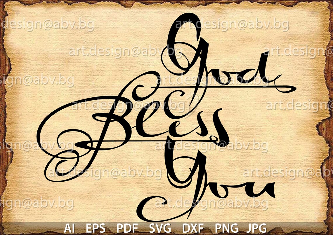 Vector GOD BLESS YOU ai eps pdf svg dxf png jpg | Etsy