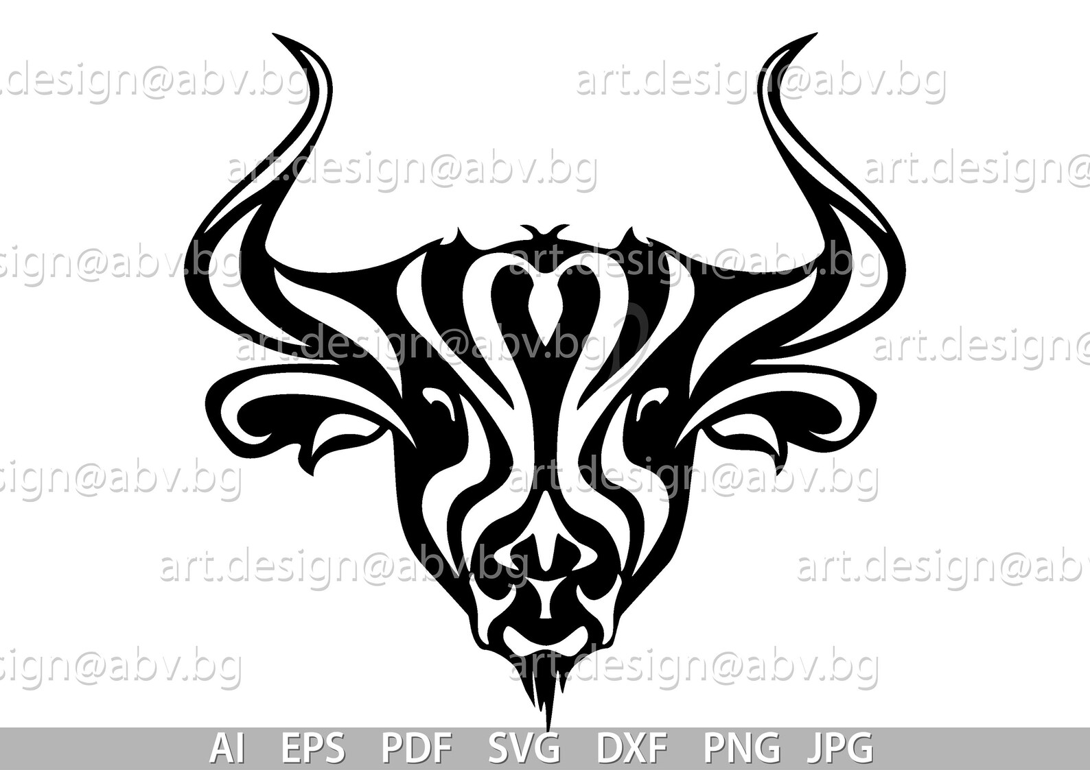 Vector BULL Head Ai Eps Pdf Svg Dxf Png Jpg Image | Etsy