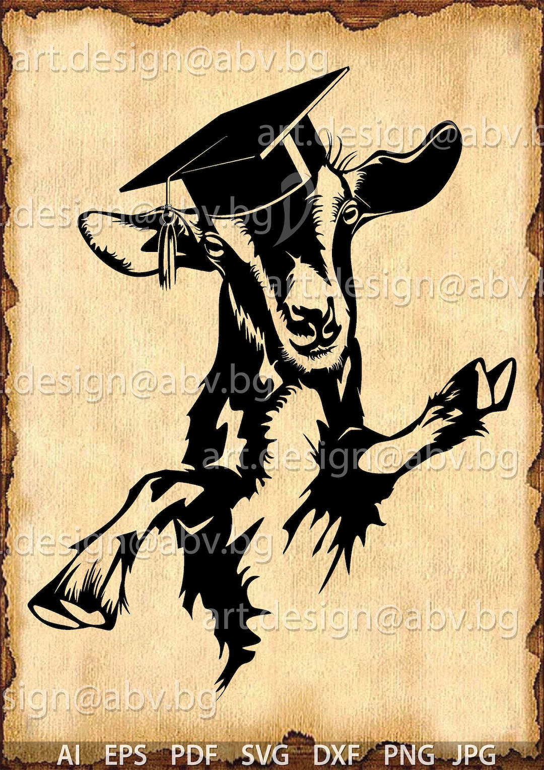 Vector GOAT With GRADUATION HAT, Ai, Png, Eps, Pdf, Svg, Dxf, Jpg ...