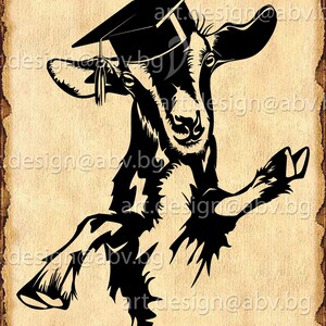 Vector GOAT With GRADUATION HAT, Ai, Png, Eps, Pdf, Svg, Dxf, Jpg ...