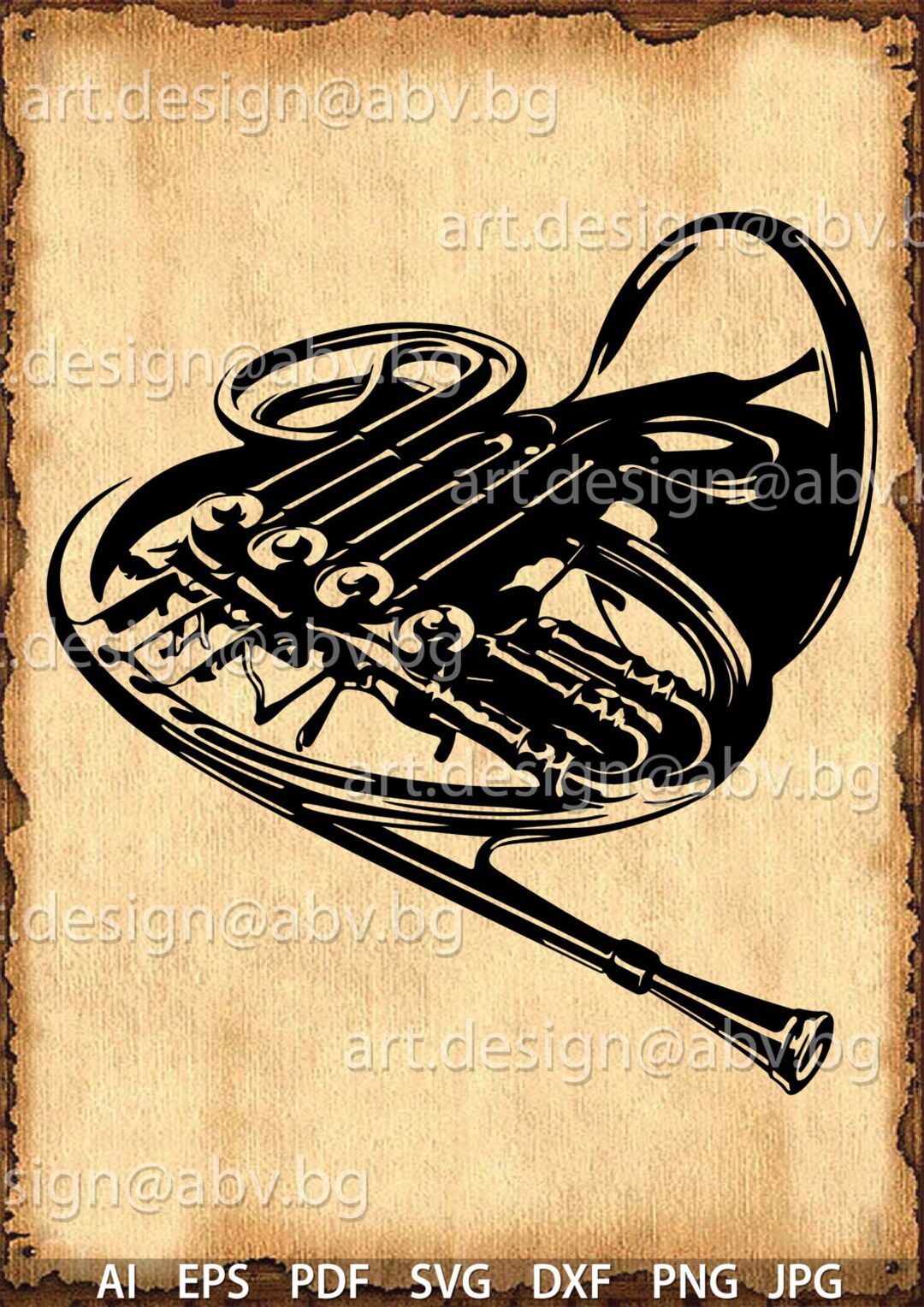 Vector BRASS MUSICAL Instrument, AI, Eps, Pdf, Png, Svg, Dxf, Jpg ...