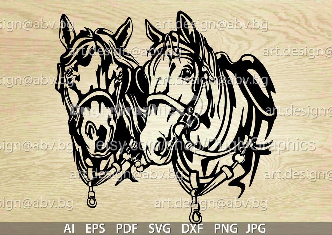 Draft Horses Vector Image: Farm Animal Graphic (digital Download) - Etsy