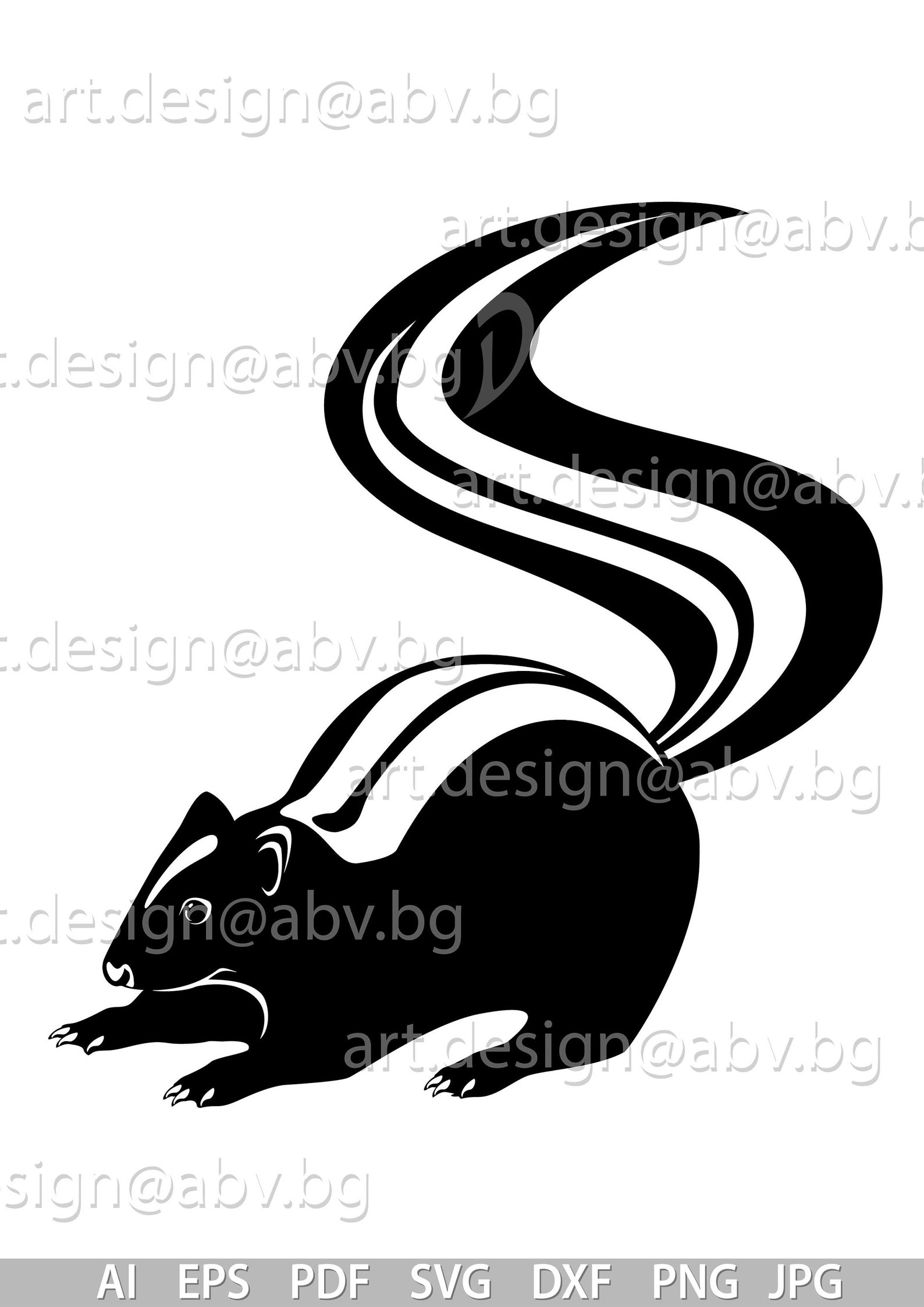 Vector SKUNK Drawing AI Eps Pdf Svg DXF Png Jpg | Etsy