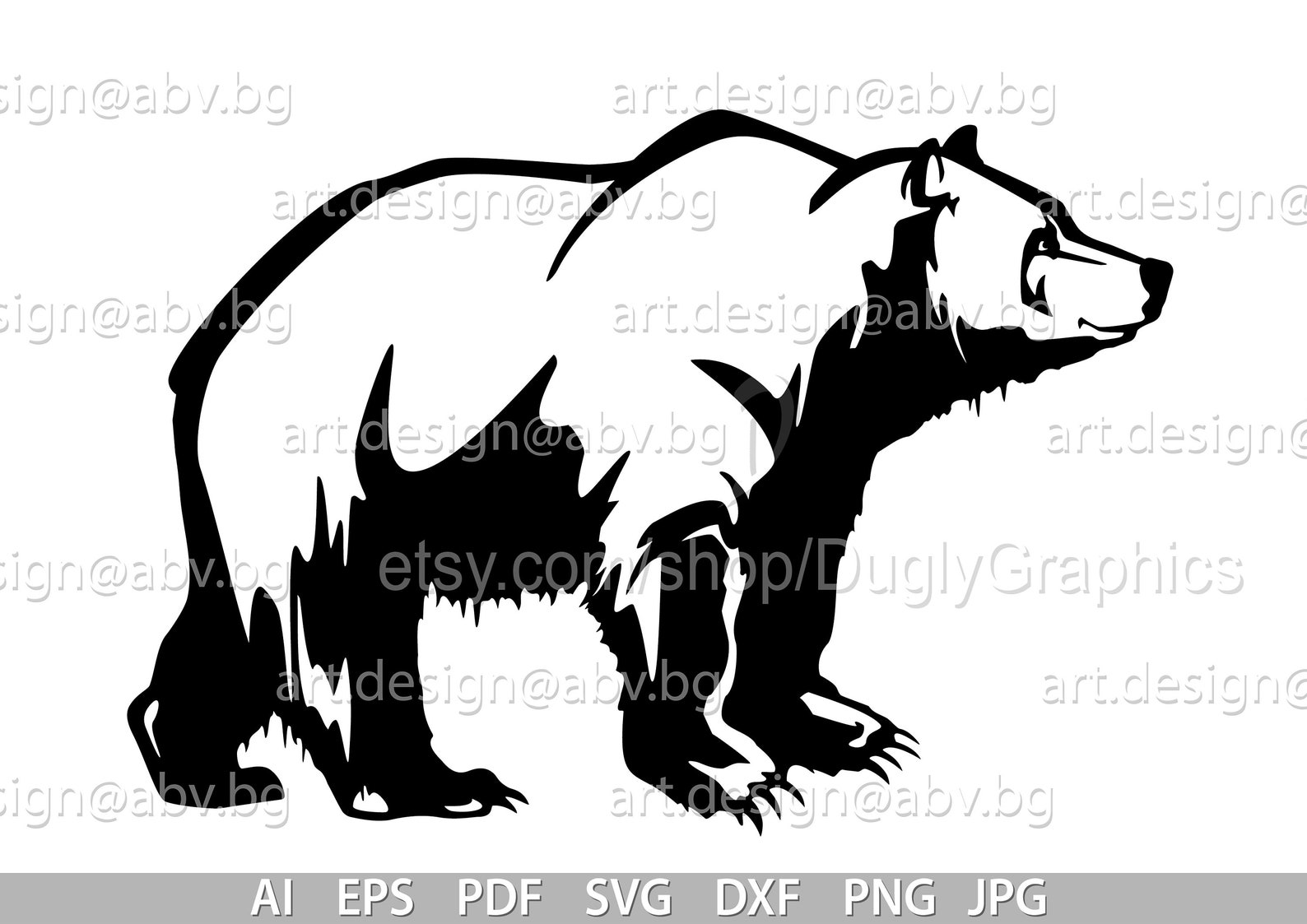 Vector BEAR Body AI Eps SVG Dxf Png Pdf Jpg Download | Etsy