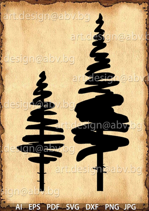 Vector CONIFERS Stylized Evergreen Ai Eps Pdf Svg Dxf - Etsy Finland