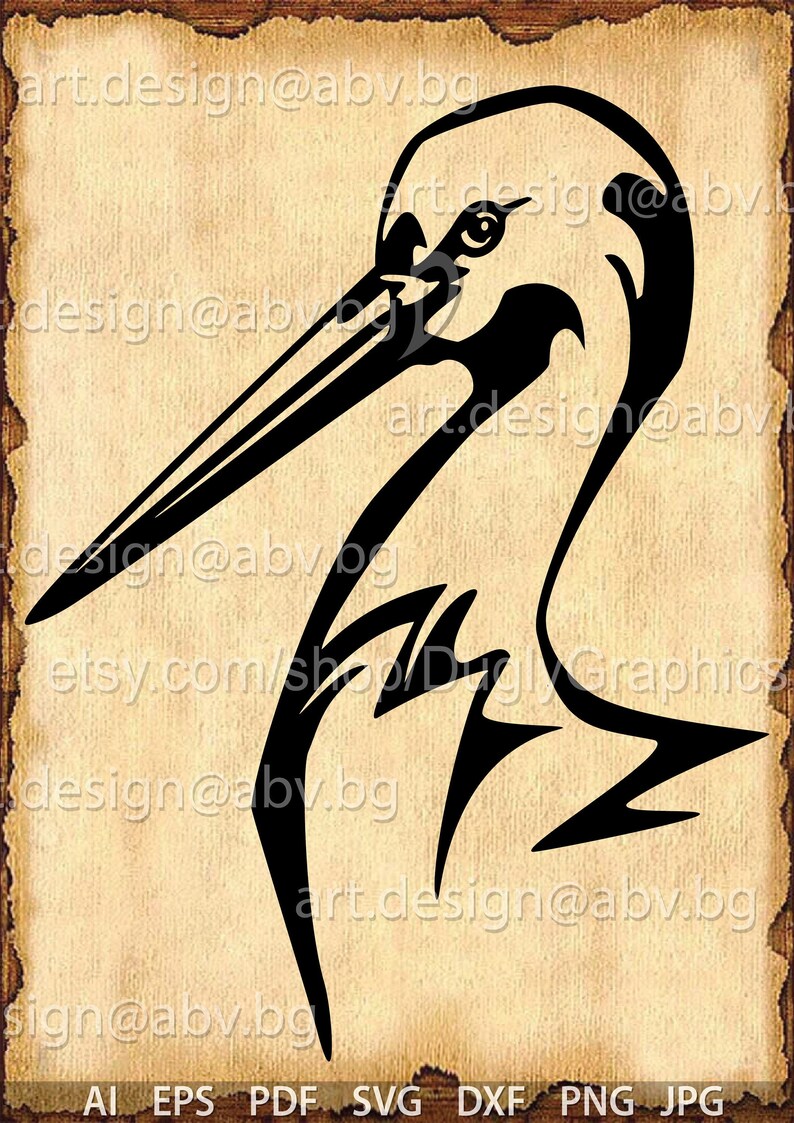 Vector STORK head SVG ai PNG eps pdf dxf jpg Download Digital | Etsy