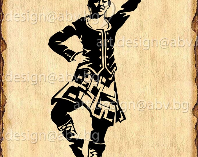 Highland Dancers Scottish SVG DXF for Silhouette Cameo, Cricut ...