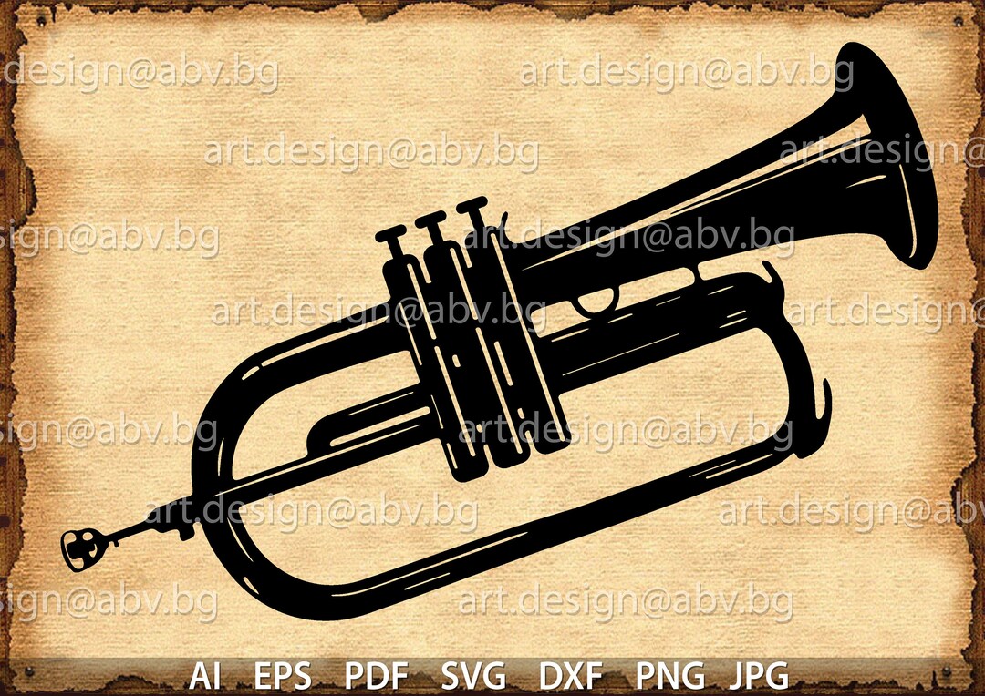 Brass Trumpet Vector Art (digital Download) - Etsy