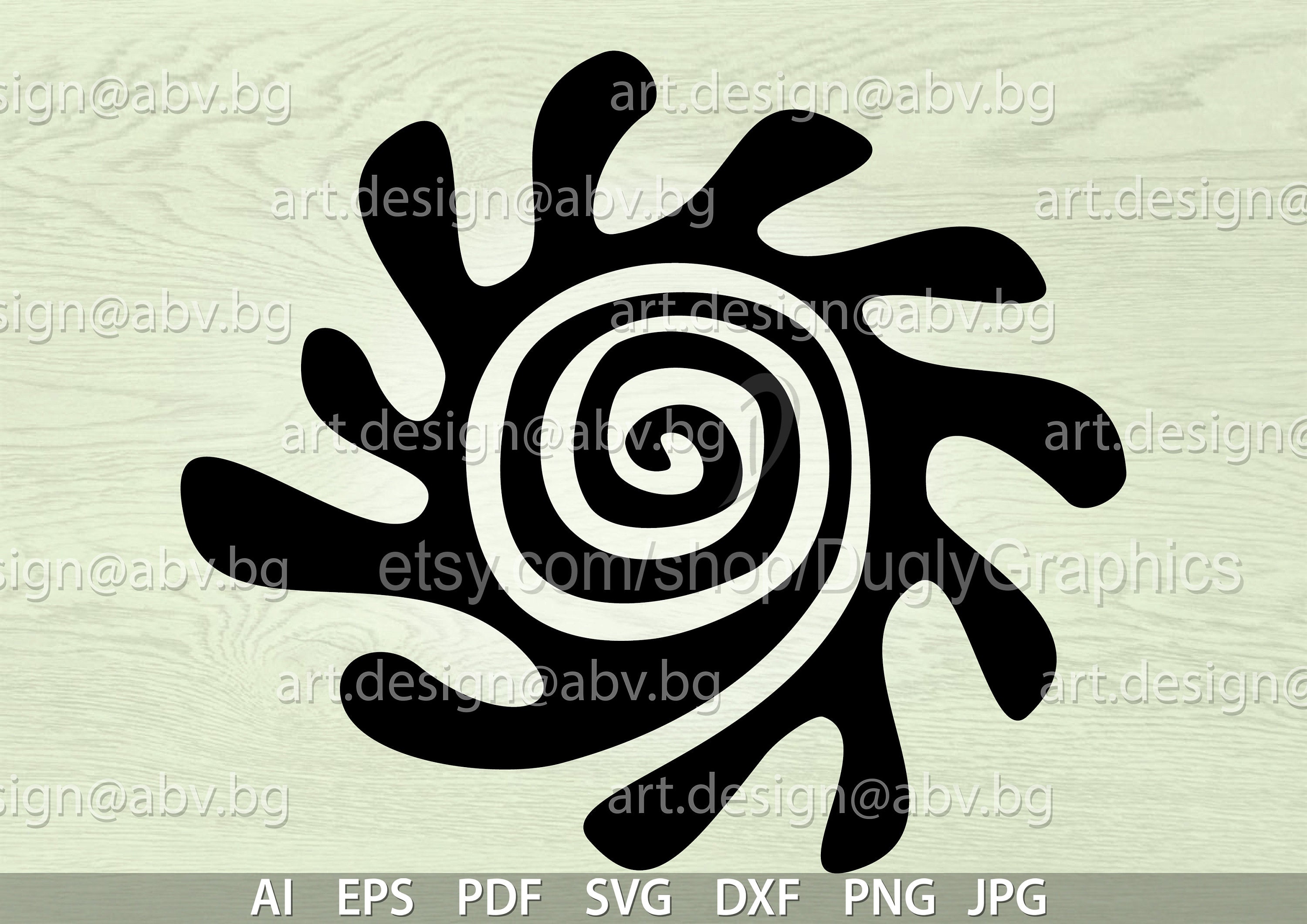 Vector SPIRAL SYMBOL SUN Ai Eps Svg Dxf Pdf Png Jpg Image - Etsy Hong Kong