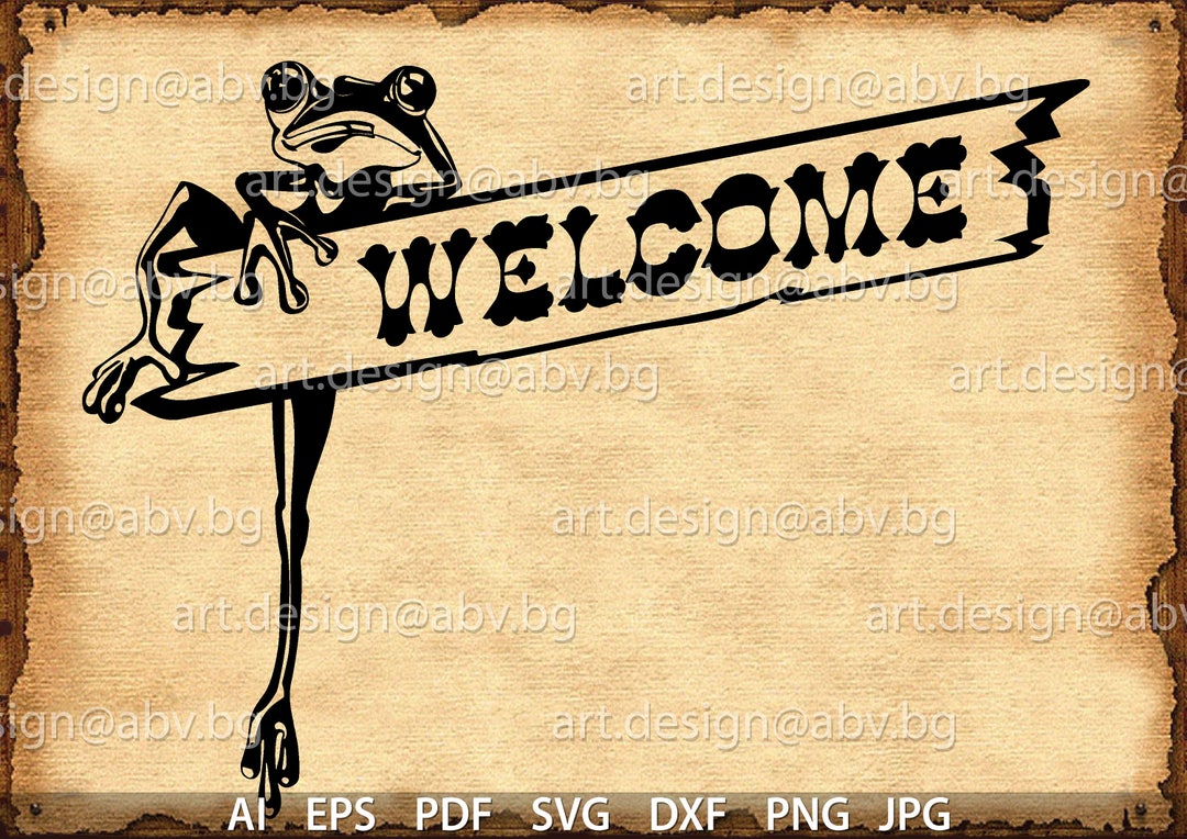 Vector WELCOME, Text, Frog, AI, Eps, PNG, Pdf, Svg, Dxf, Jpg Download ...