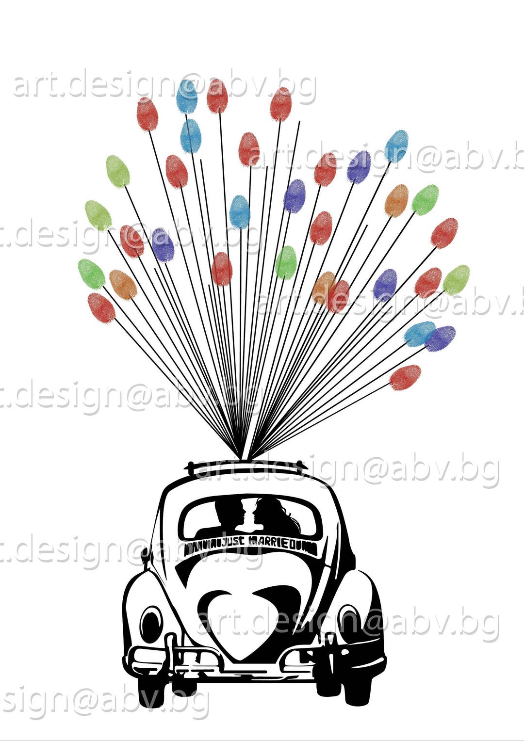 Wedding Car Fingerprint Vector Art (digital Download) - Etsy