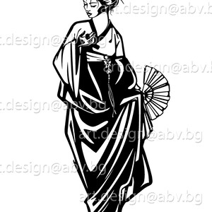 Vector GEISHA GIRL, SVG, Ai, Eps, Dxf, Png, Pdf, Jpg Image Graphic ...