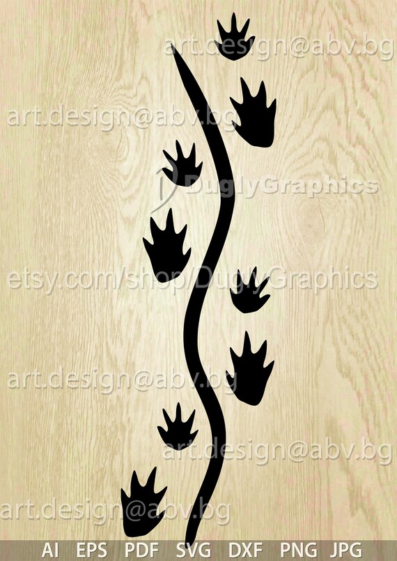 Vector ALLIGATOR TRACE Steps Trail AI Eps Png Pdf Svg Dxf Jpg | Etsy