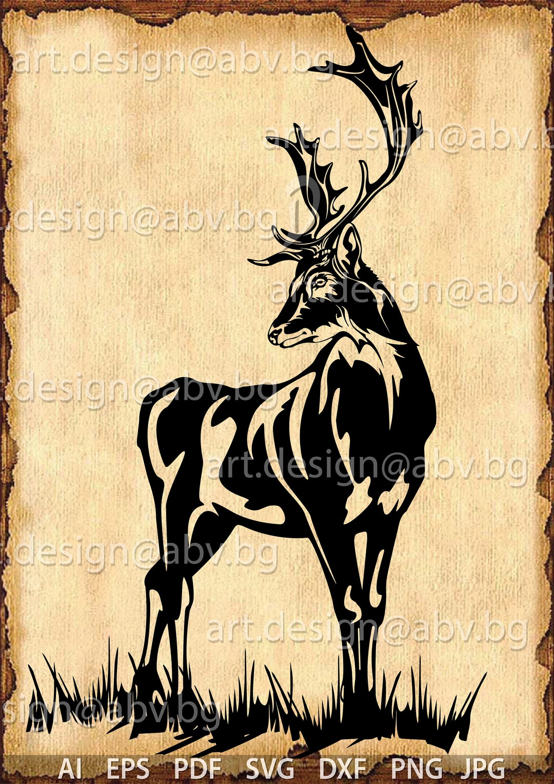 Vector FALLOW DEER Body, AI, Eps, Pdf, Svg, Dxf, Png, Jpg Download ...