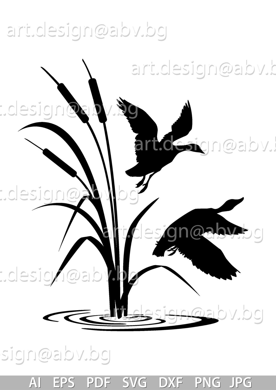 Vector DUCKS Bulrush AI Eps Pdf Png Svg Dxf Jpg Image - Etsy