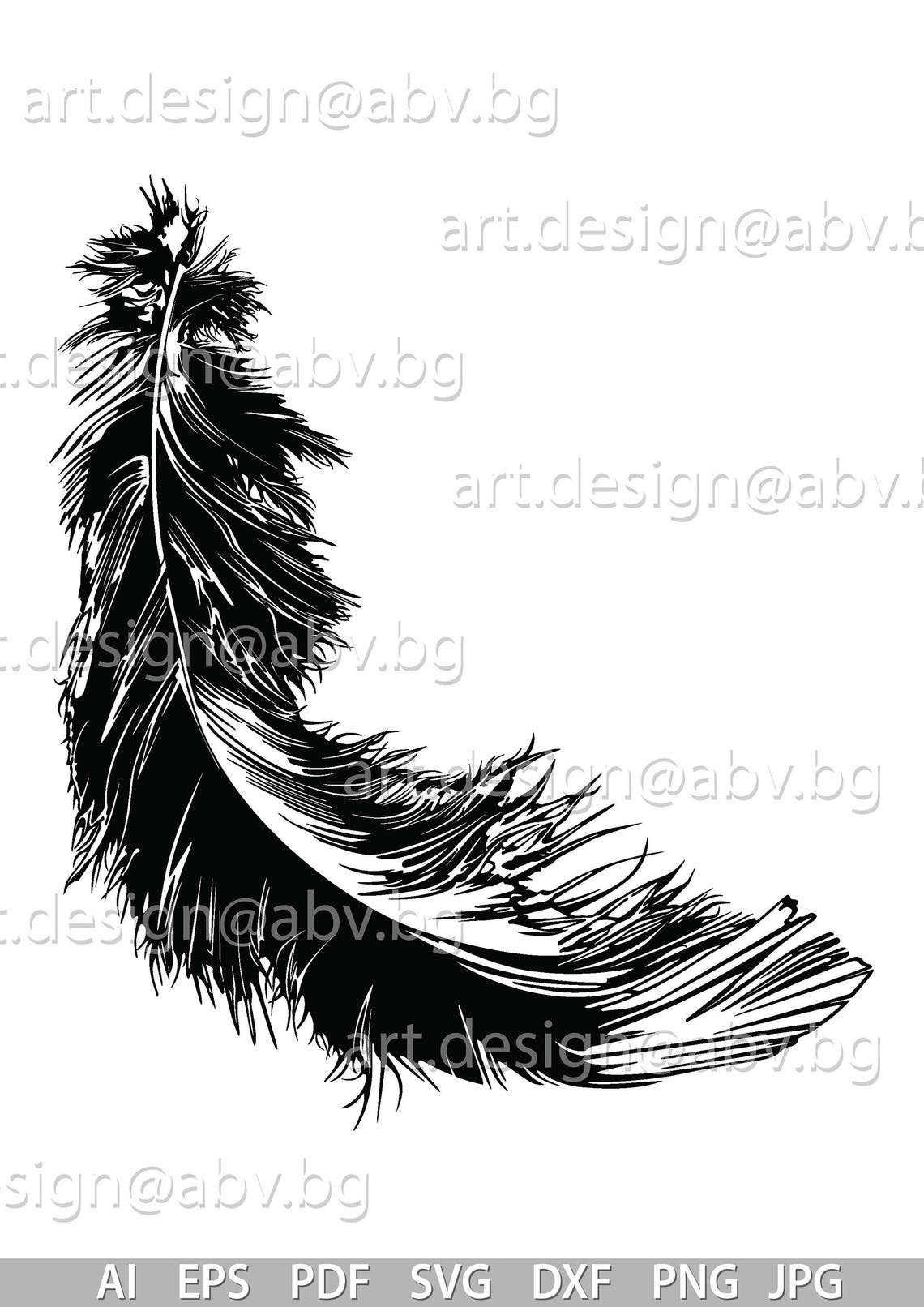 Vector FEATHER AI PNG Eps Pdf Svg Dxf Jpg Download | Etsy
