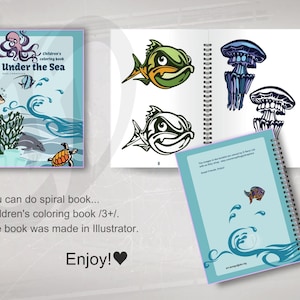 PDF Children's COLORING BOOK “under the Sea”, Workbook, Kid Booklet - Etsy