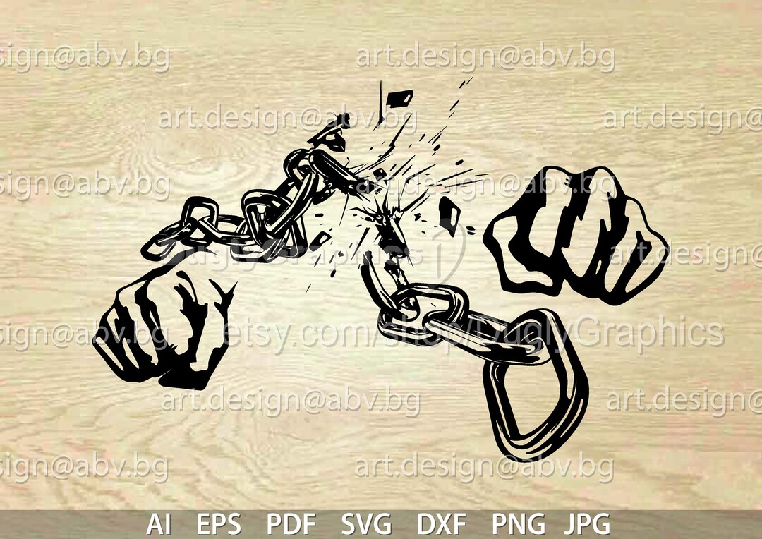 Vector BROKEN CHAINS, AI, Eps, Svg, Dxf, Pdf, Png, Jpg Download ...