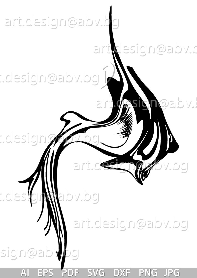 Vector FISH Stylized SVG DXF Ai Eps Pdf Png Jpg Image - Etsy