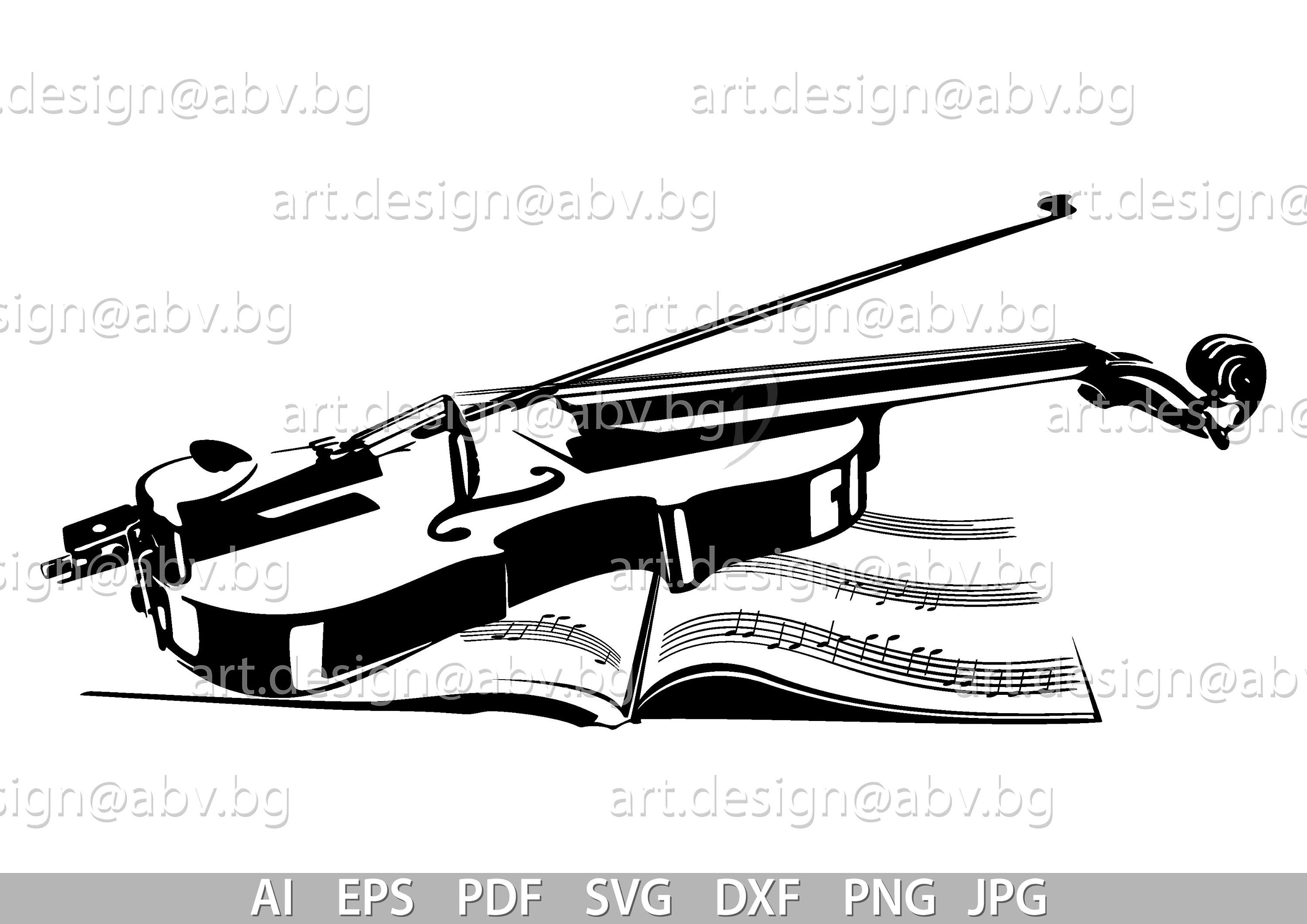 Vector VIOLIN AI Epspng Pdf Svg Dxf Jpg Download - Etsy Canada