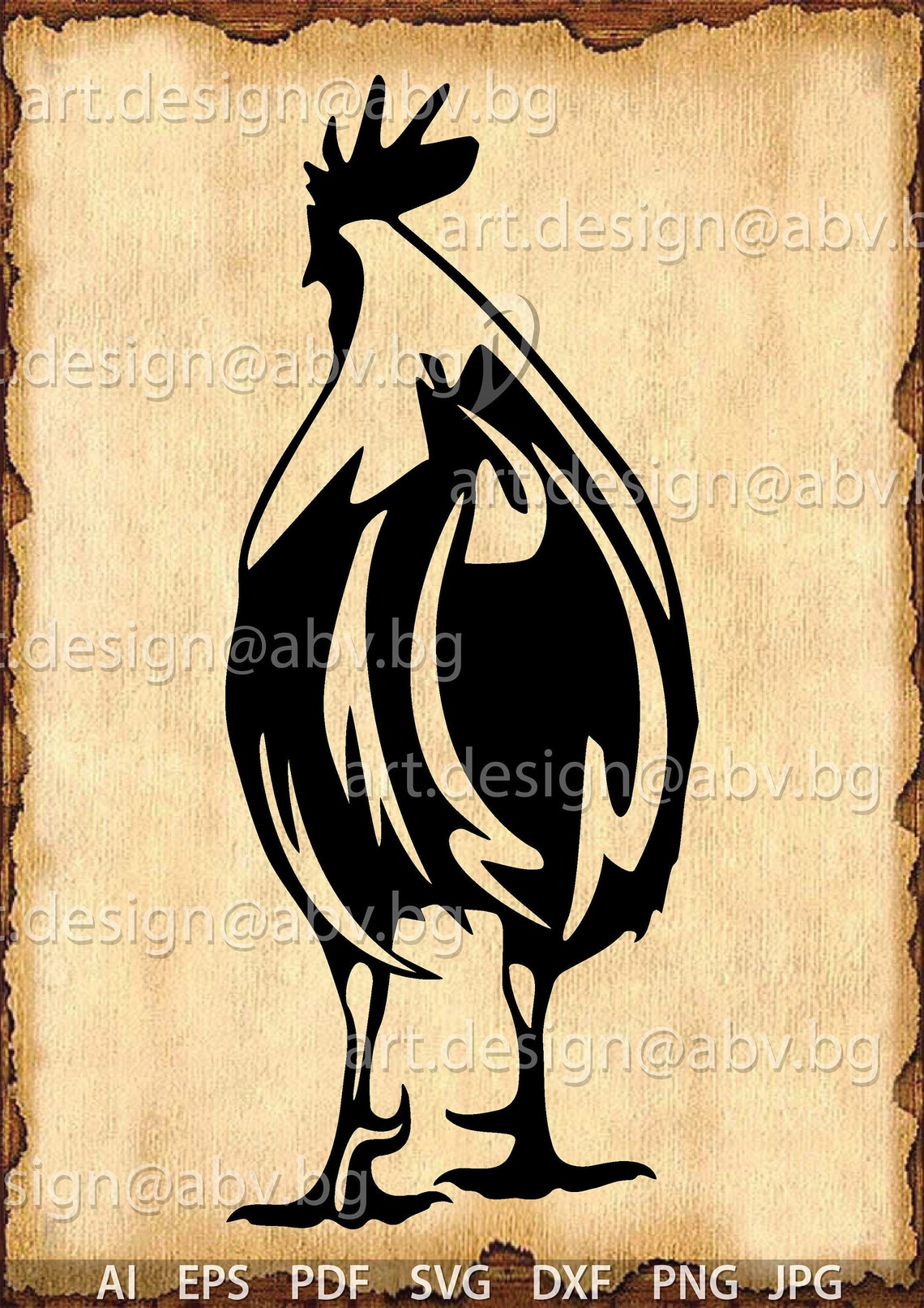 Vector ROOSTER Back AI PNG Eps Pdf Svg Dxf Jpg - Etsy