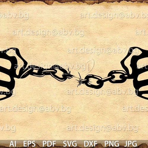 Vector BROKEN CHAINS AI Eps Svg Dxf Pdf Png Jpg - Etsy
