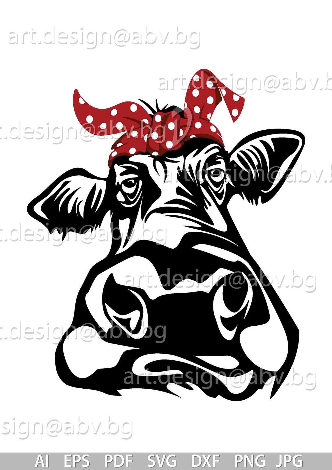 Vector COW With Bandana Calf Head AI PNG Eps Pdf Svg - Etsy
